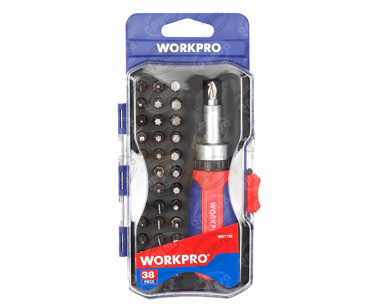 JUEGO DESARMADORES PLANO Y CRUZ JUEGO DESARMADOR 38 WORKPRO W021182WE
