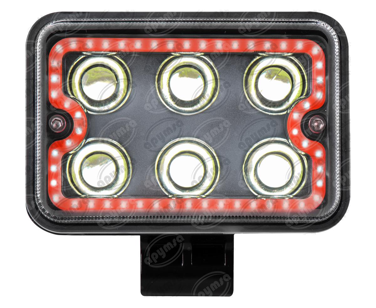 FARO AUXILIAR 9 30V 18W 1PZ 6 LEDS LUZ DE DIA ROJA QBH STAR WORK LIGHT 6SMD