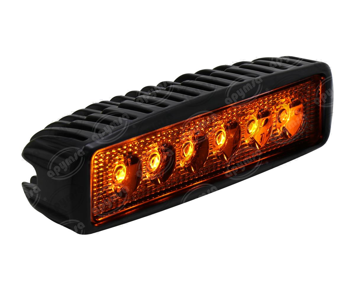 FARO AUXILIAR 12V 30V RECTANGULAR 6LEDS DUAL COLOR BLANCO/AMBAR QBH STAR 42081