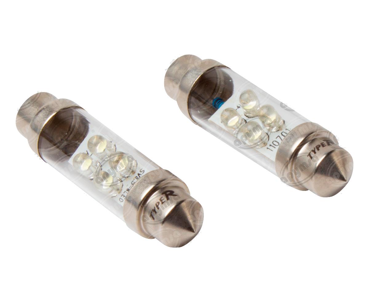 FOCO LEDS FESTOON TIPO FUSIBLES BLANCO 12V X PIEZA 4 LEDS 2PZ IMPORTADO ...