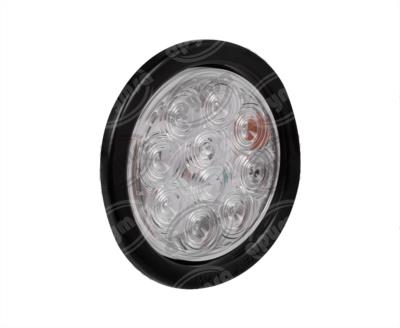 PLAFON LEDS ROJO TRASERO MICA TRANSPARENTE 4" 10 LEDS 12V 24V SELLADO ...