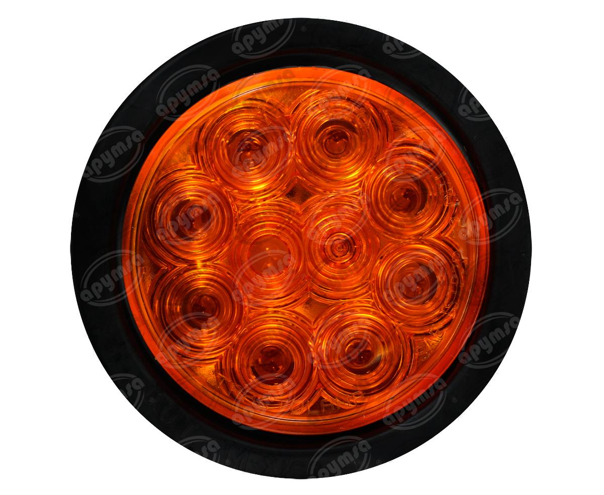 PLAFON LEDS MICA AMBAR TRASERO 4" 10 LEDS 12V 24V SELLADO UNIVERSAL TRAKTOLAMP 8000