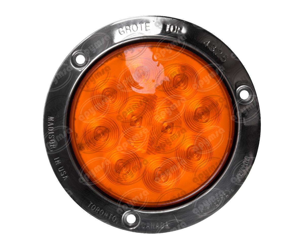 PLAFON LEDS MICA AMBAR TRASERO 4" 10 LEDS 12V SELLADO UNIVERSAL ...